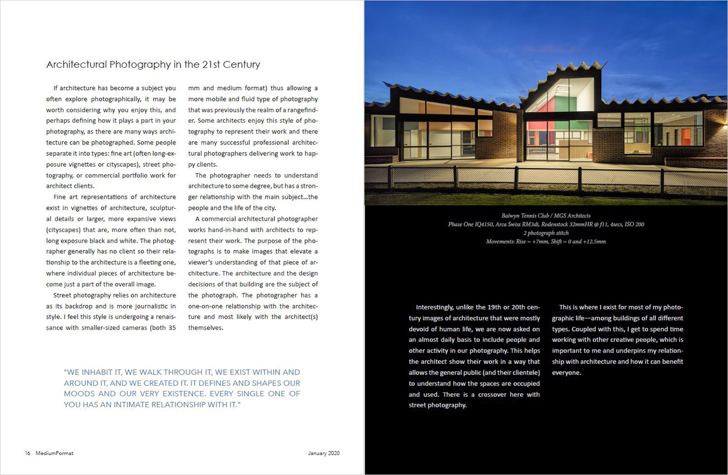 Andrew Latreille January 2020 Medium Format Magazine Feature ...